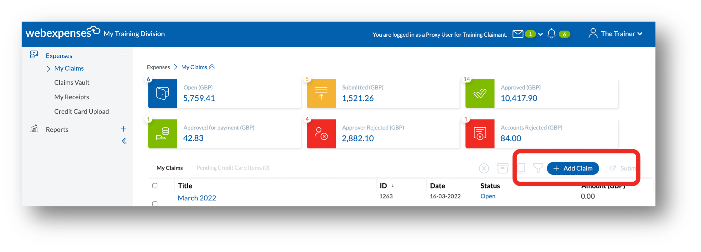 How to create a claim header