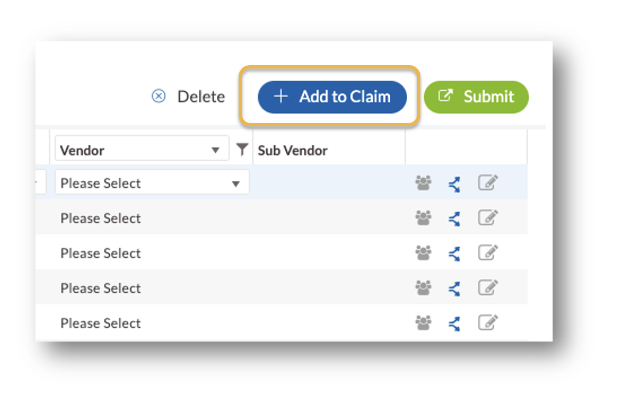 How to add credit card transactions to an Open or New claim