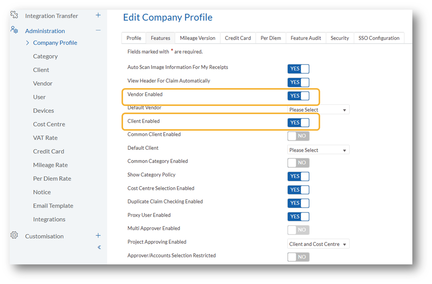 How to Configure Vendors and Clients