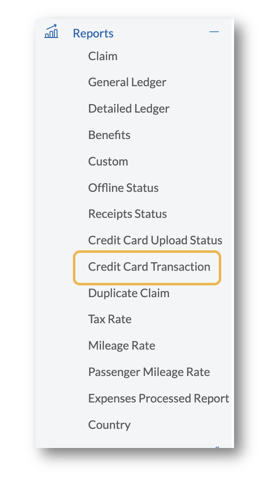 Running the Credit Card Transaction Report