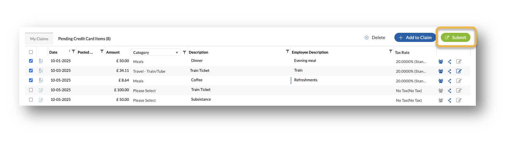 How to submit credit card transactions for approval