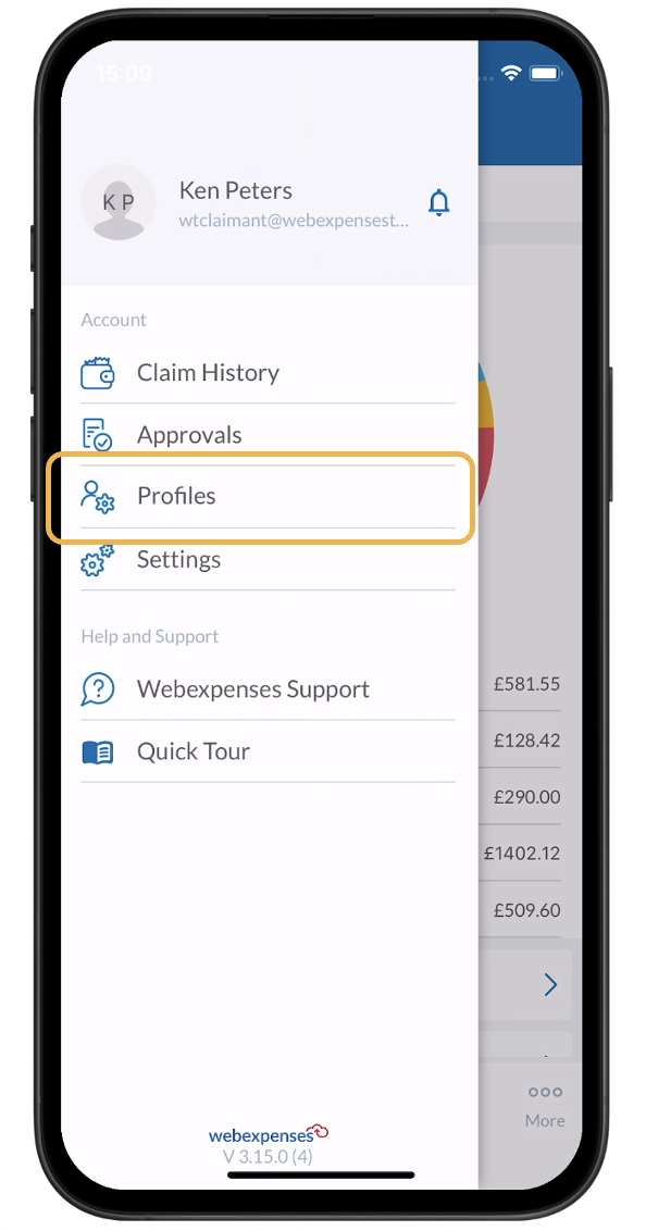 Viewing another users profile via the mobile app