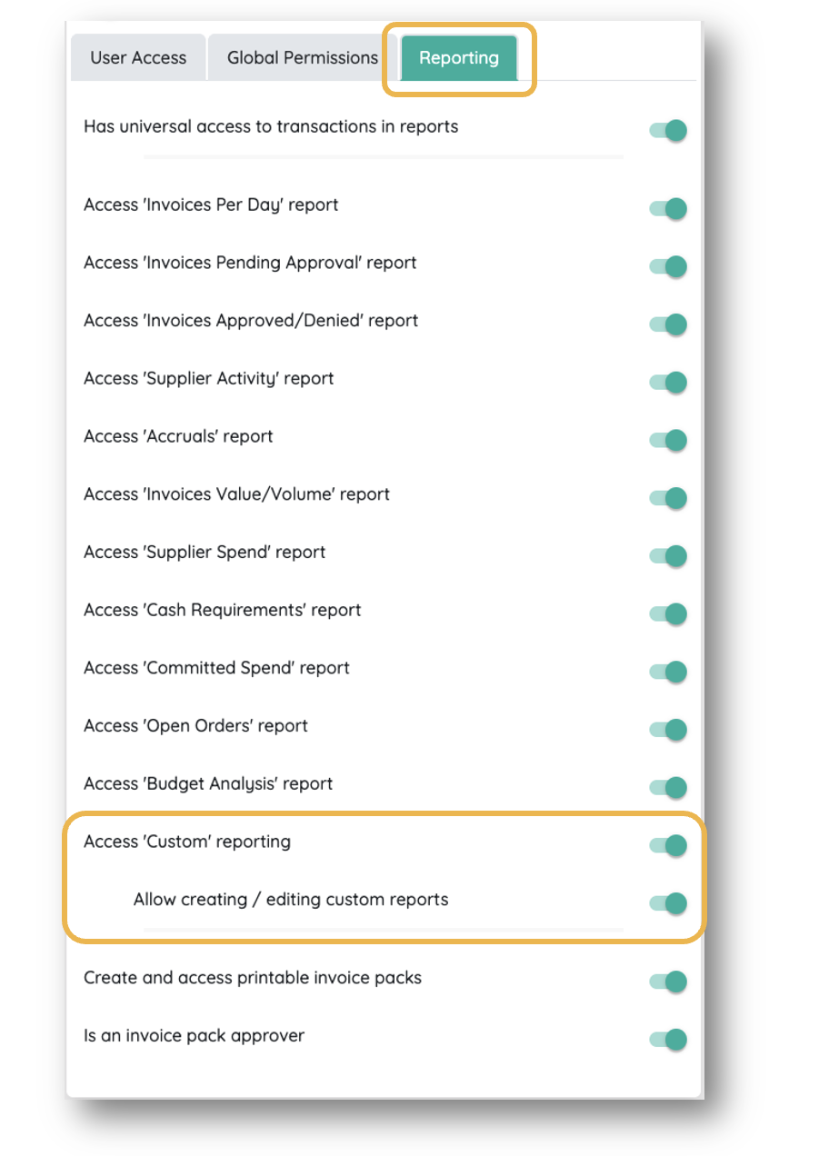 Invoice Processing- Custom Reports