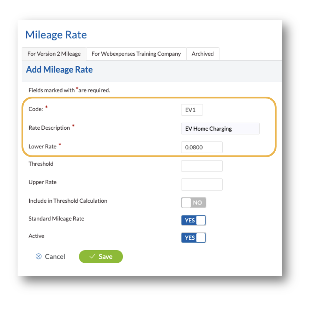 Electric Mileage Rates