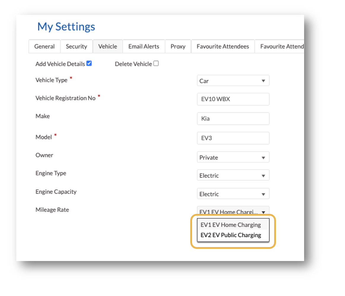 Electric Mileage Rates